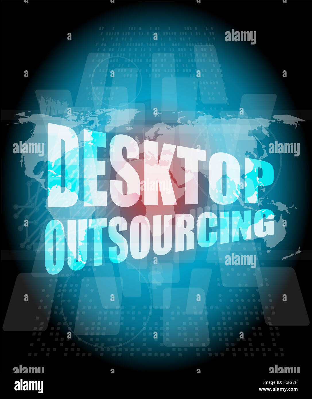 desktop outsourcing word on digital touch screen Stock Photo - Alamy