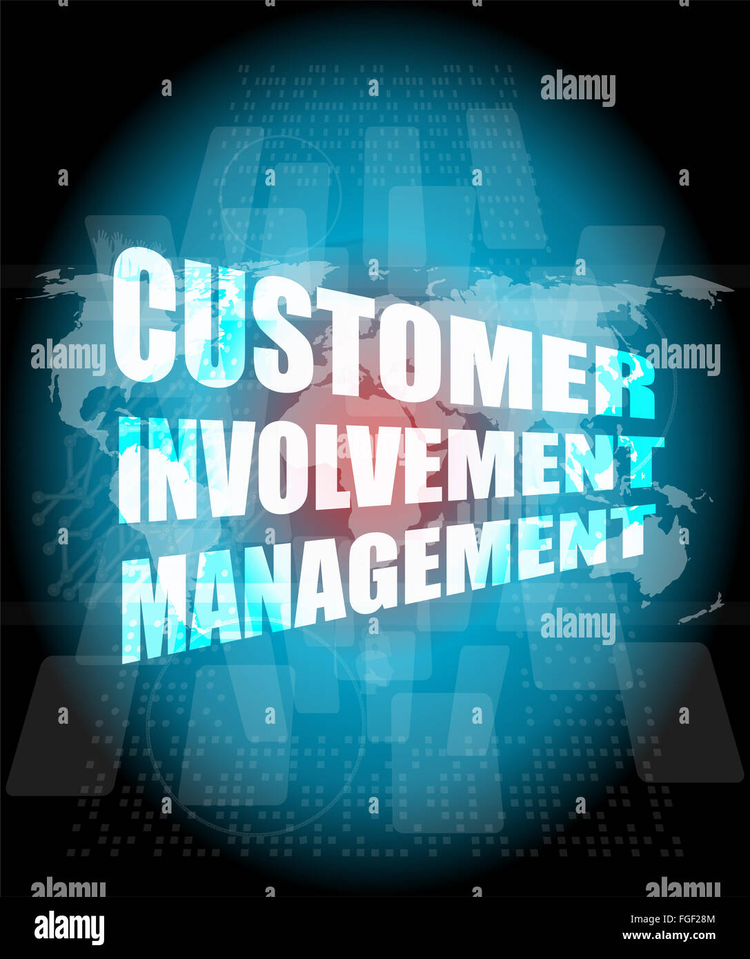customer involvement management word on business digital screen Stock ...