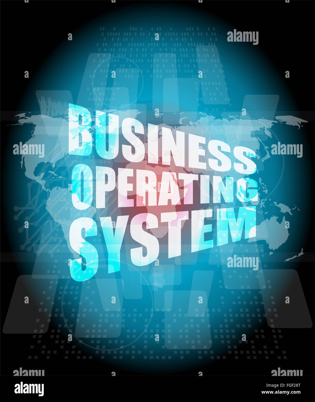 business operating system word on digital touch screen Stock Photo - Alamy