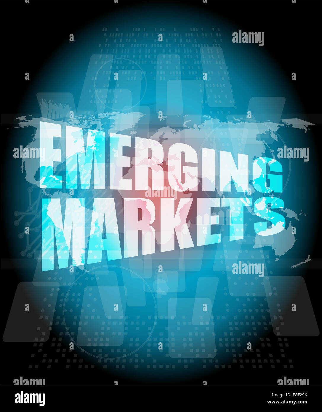 word emerging marketing on digital touch business screen Stock Photo ...