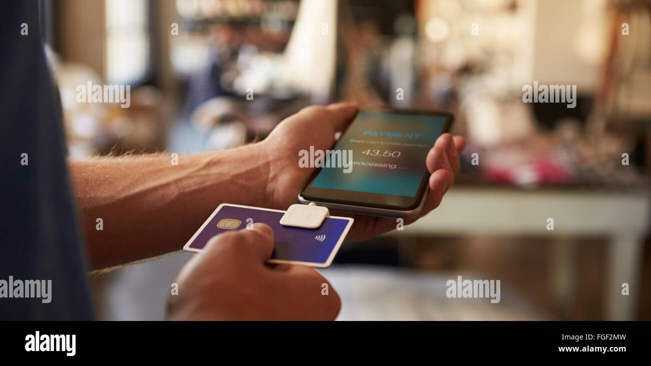 Credit Card Payment App Attached To Mobile Phone Stock Photo - Alamy