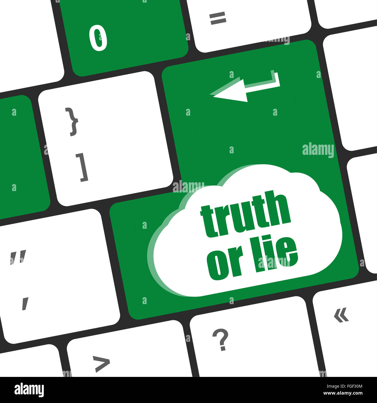 truth or lie button on computer keyboard key Stock Photo - Alamy