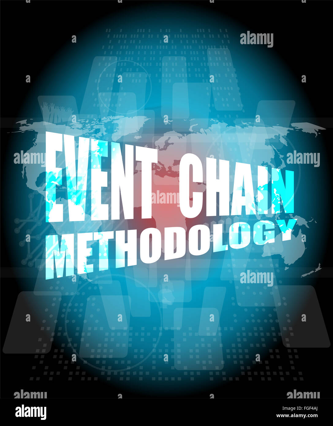 event chain methodology word on business digital touch screen Stock ...