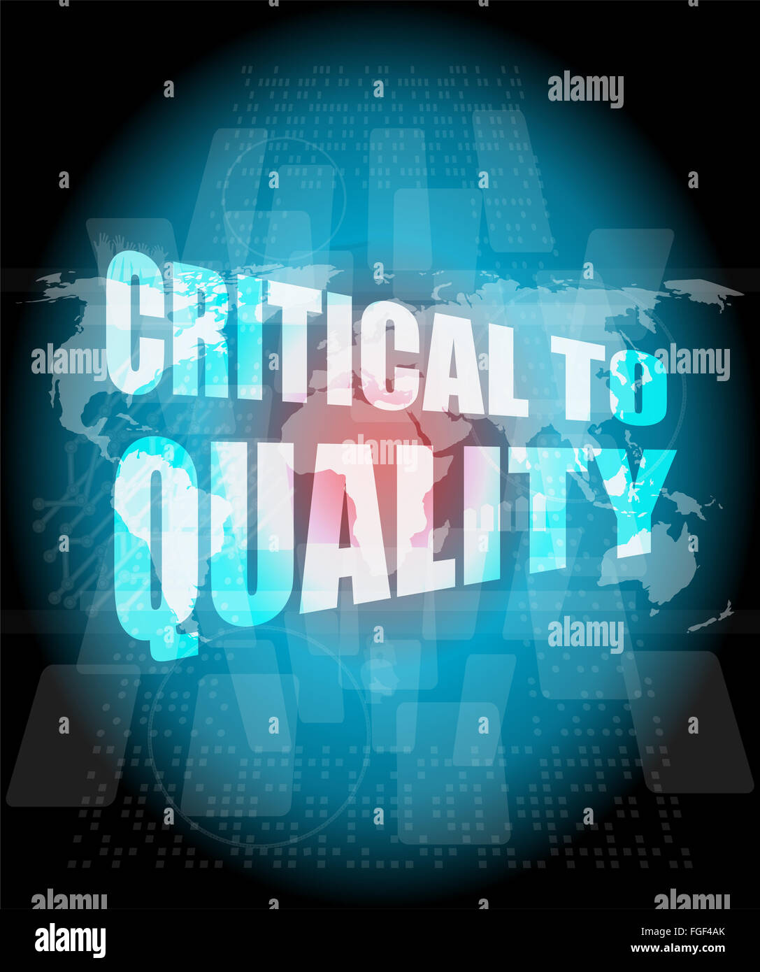 critical to quality word on business digital screen Stock Photo - Alamy