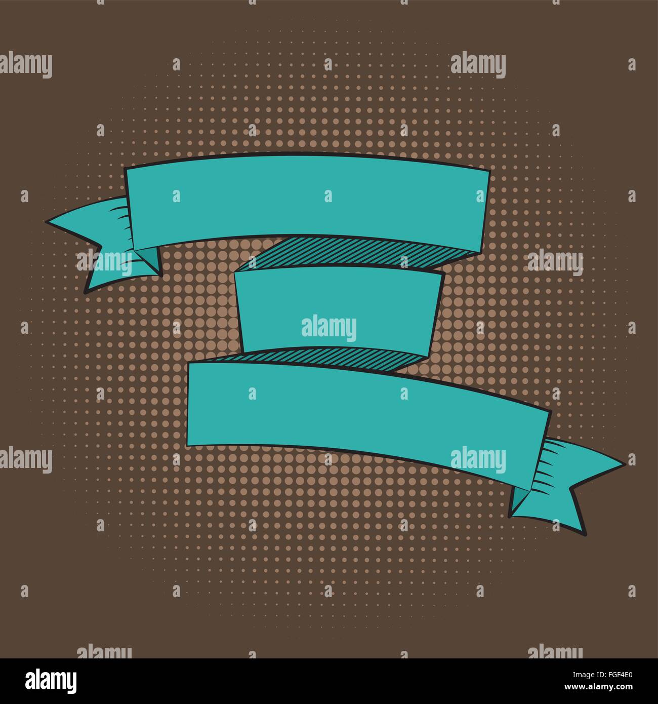 Beautiful Ribbon Label in Pop Art Style Vector Illustration Stock ...