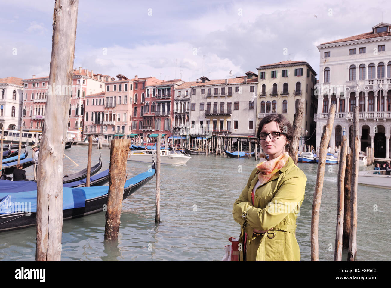 Beautiful woman in Venice Stock Photo - Alamy