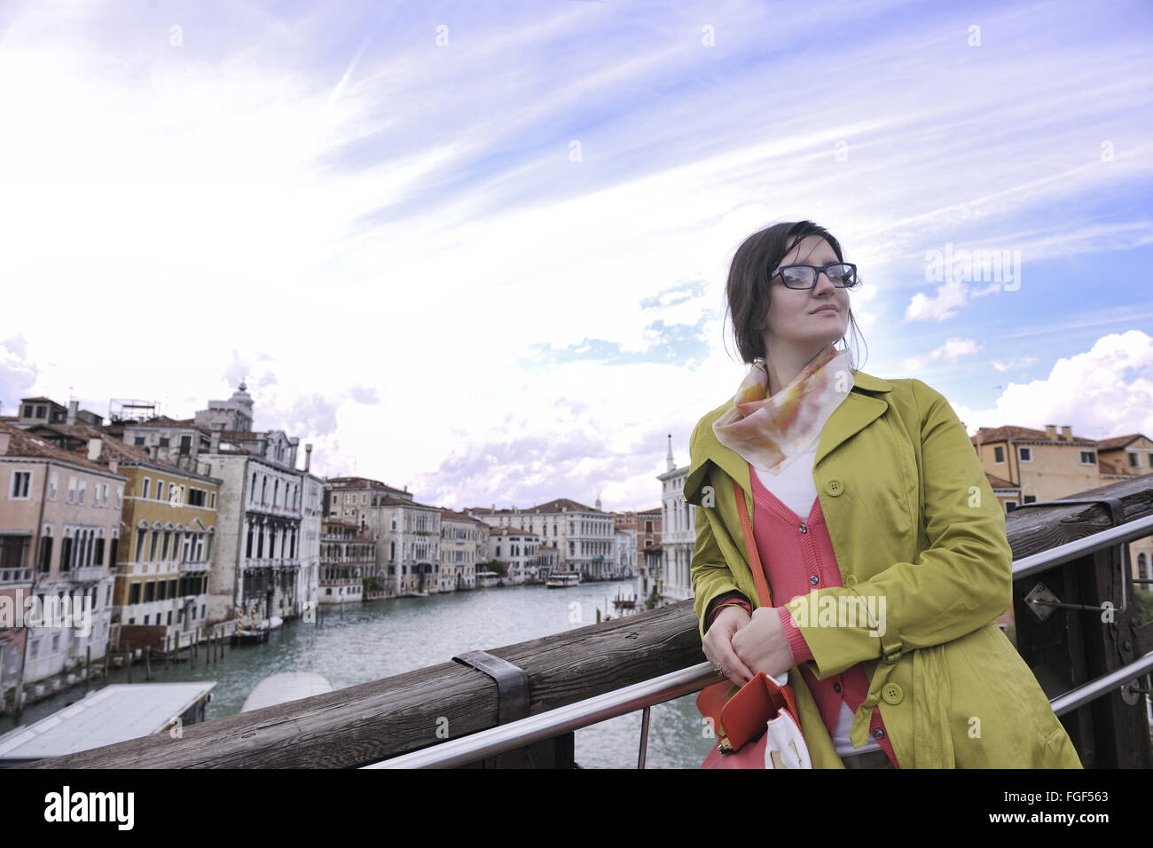 Beautiful woman in Venice Stock Photo - Alamy