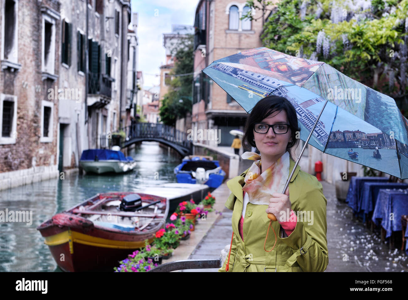 Beautiful woman in Venice Stock Photo - Alamy