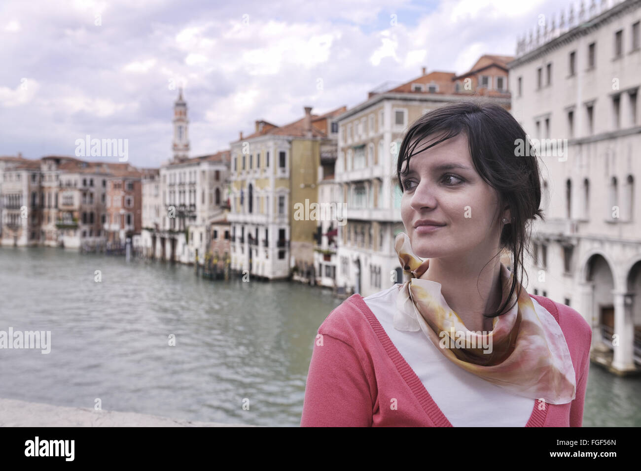 Beautiful woman in Venice Stock Photo - Alamy