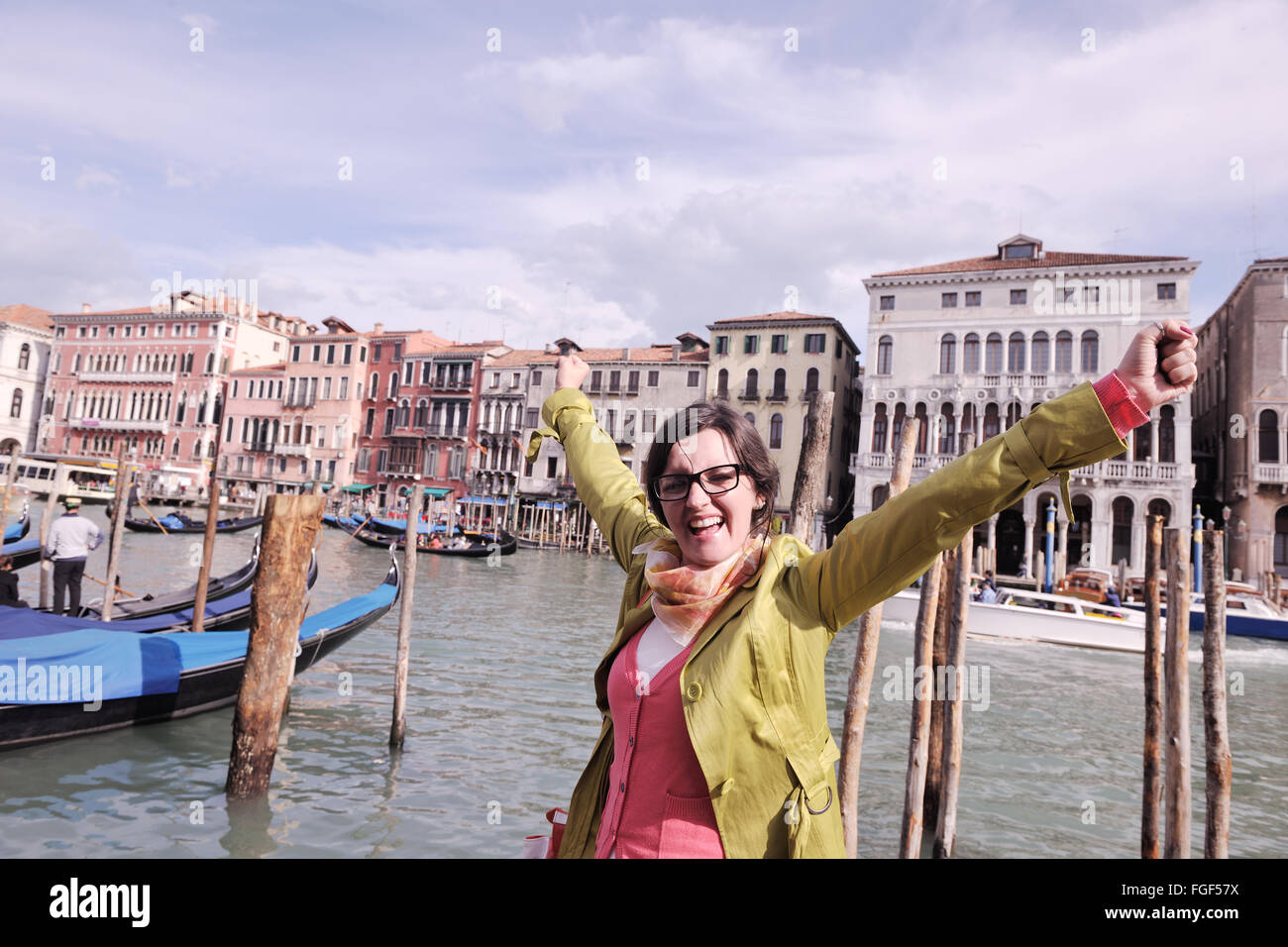 Beautiful woman in Venice Stock Photo - Alamy