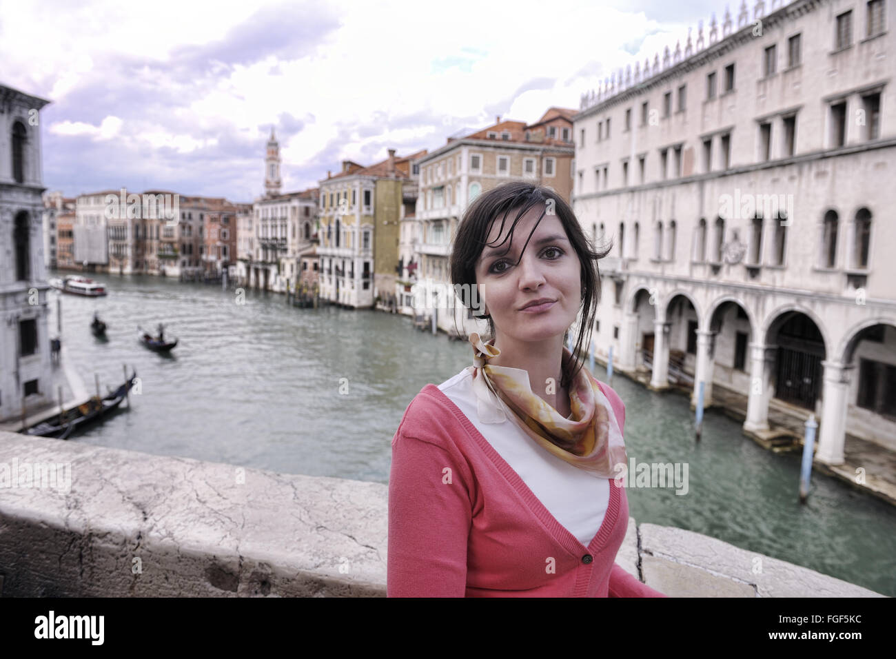 Beautiful woman in Venice Stock Photo - Alamy