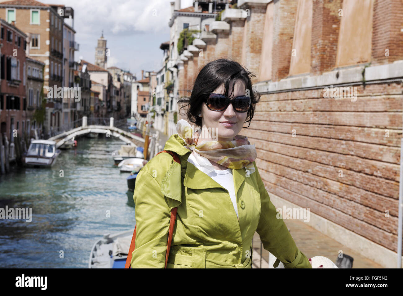 Beautiful woman in Venice Stock Photo - Alamy