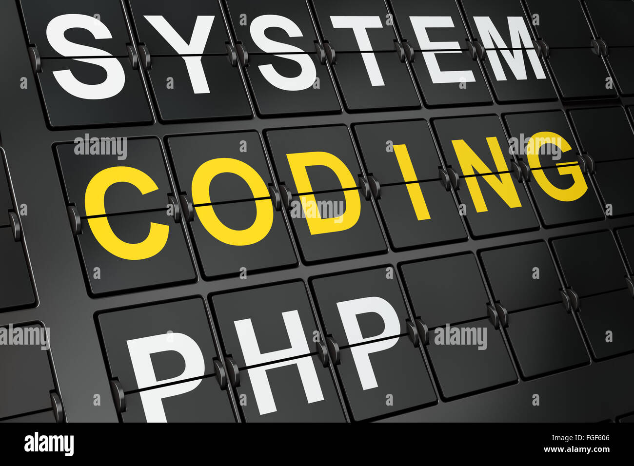 Software concept: Coding on airport board background Stock Photo - Alamy