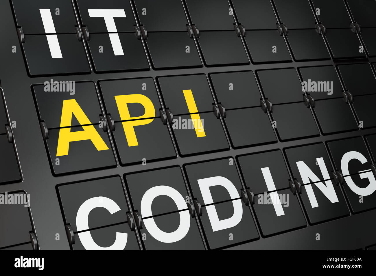 Programming concept: Api on airport board background Stock Photo - Alamy