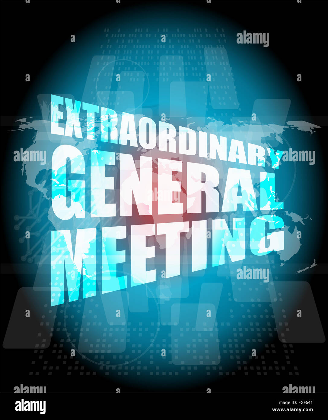 extraordinary general meeting word on digital touch screen Stock Photo ...