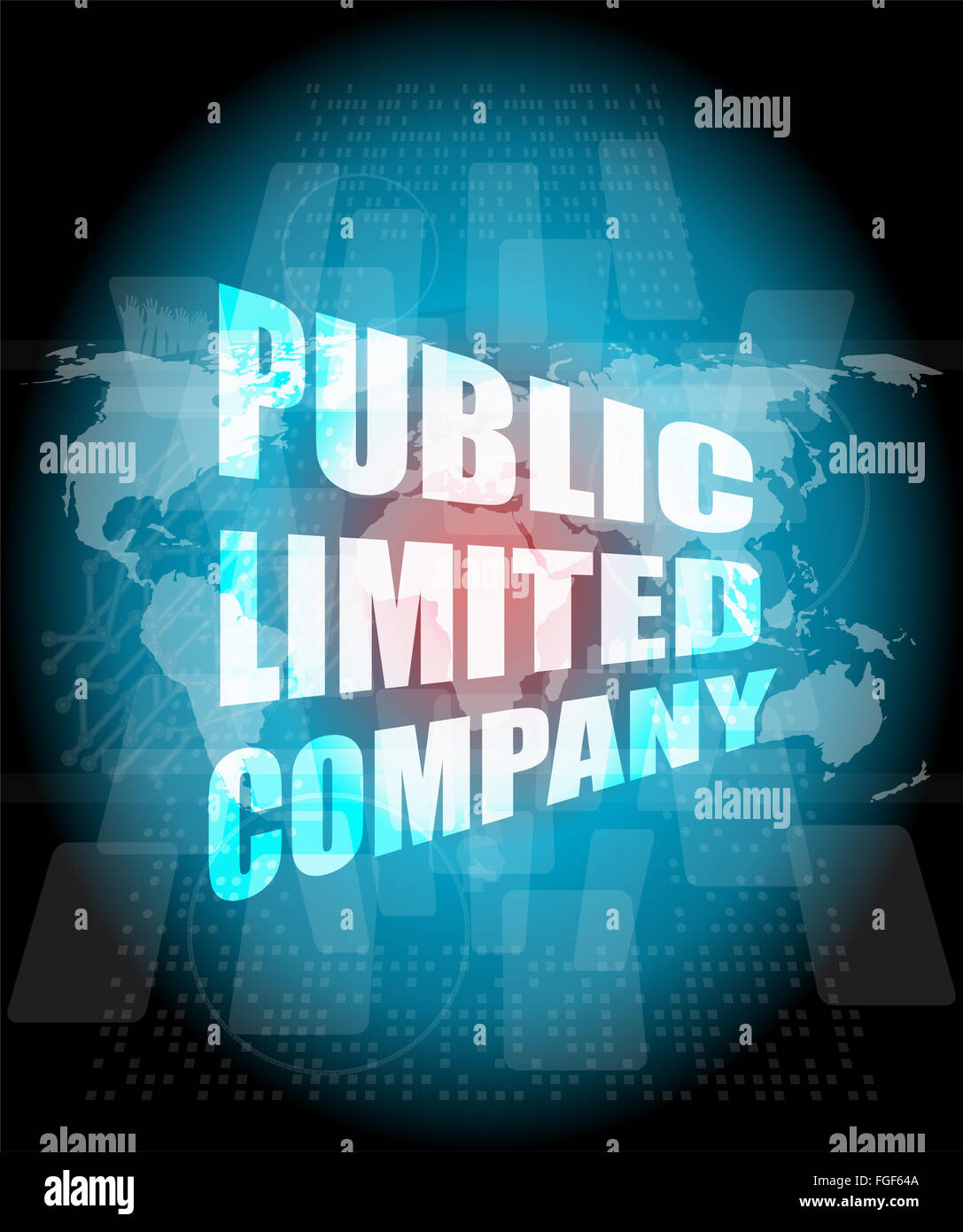 public limited company on digital touch screen Stock Photo - Alamy