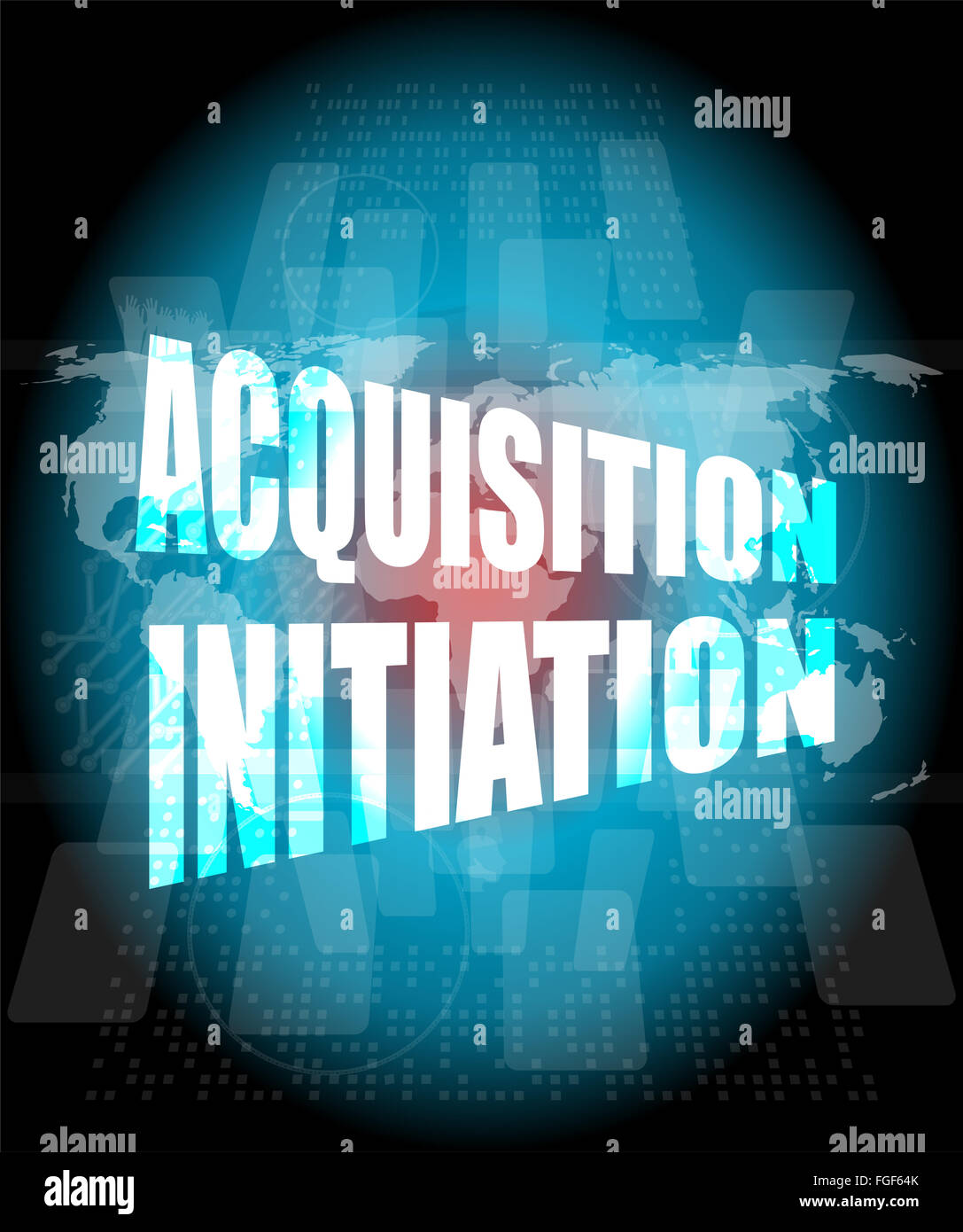 acquisition initiation word on digital screen. financial background ...