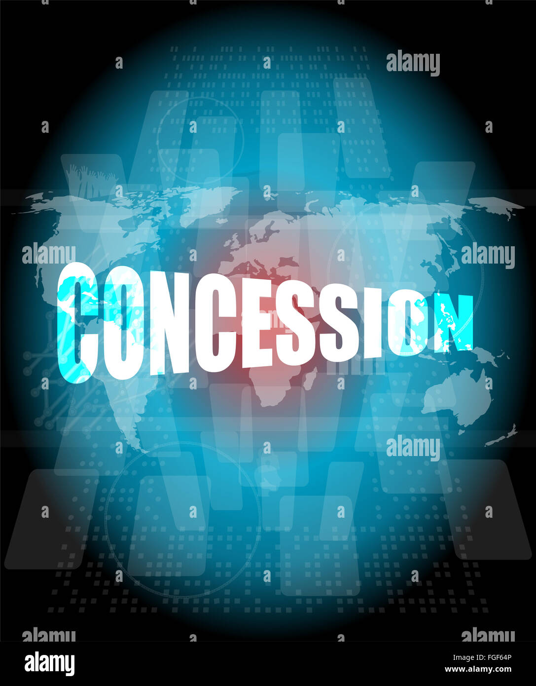 Management concept: concession words on digital screen Stock Photo - Alamy