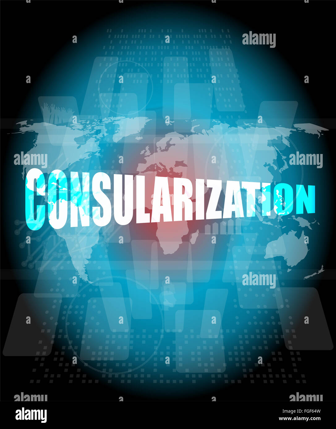 Management concept: consularization words on digital screen Stock Photo ...