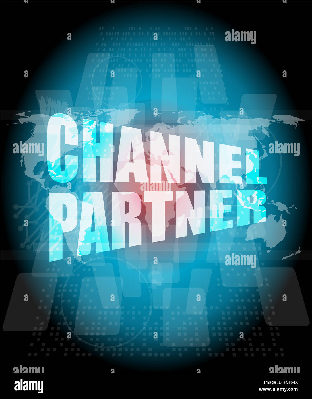 Marketing concept: words channel partner on digital screen Stock Photo ...
