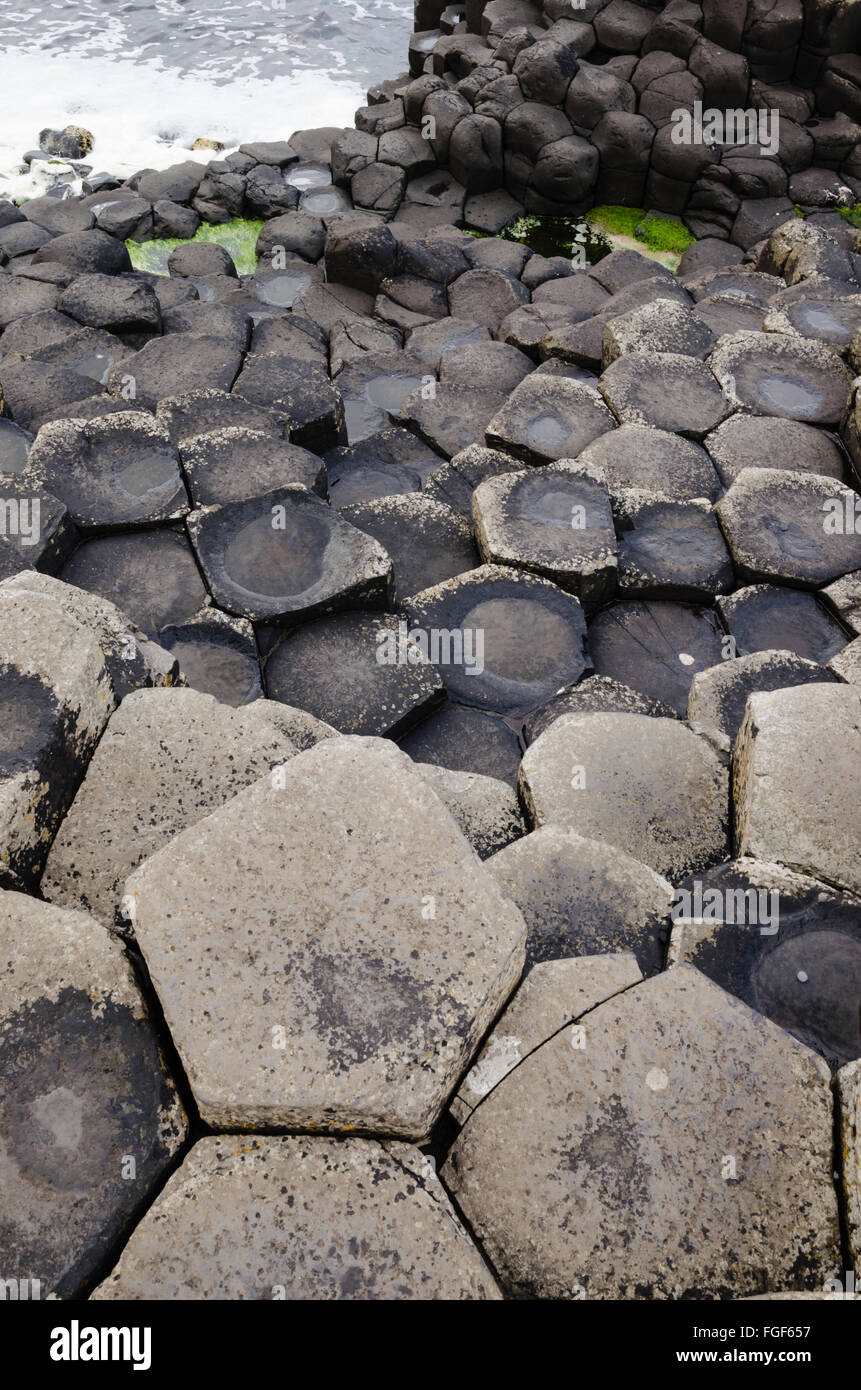 details of the geomorphic columns at the giant's causeway unesco ...