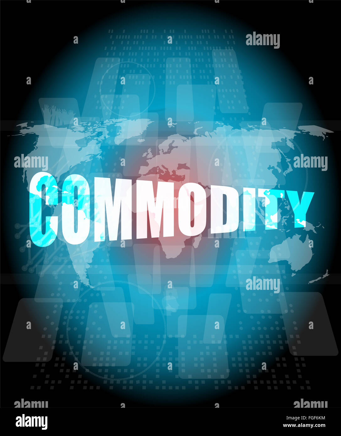 commodity word on business digital touch screen Stock Photo - Alamy