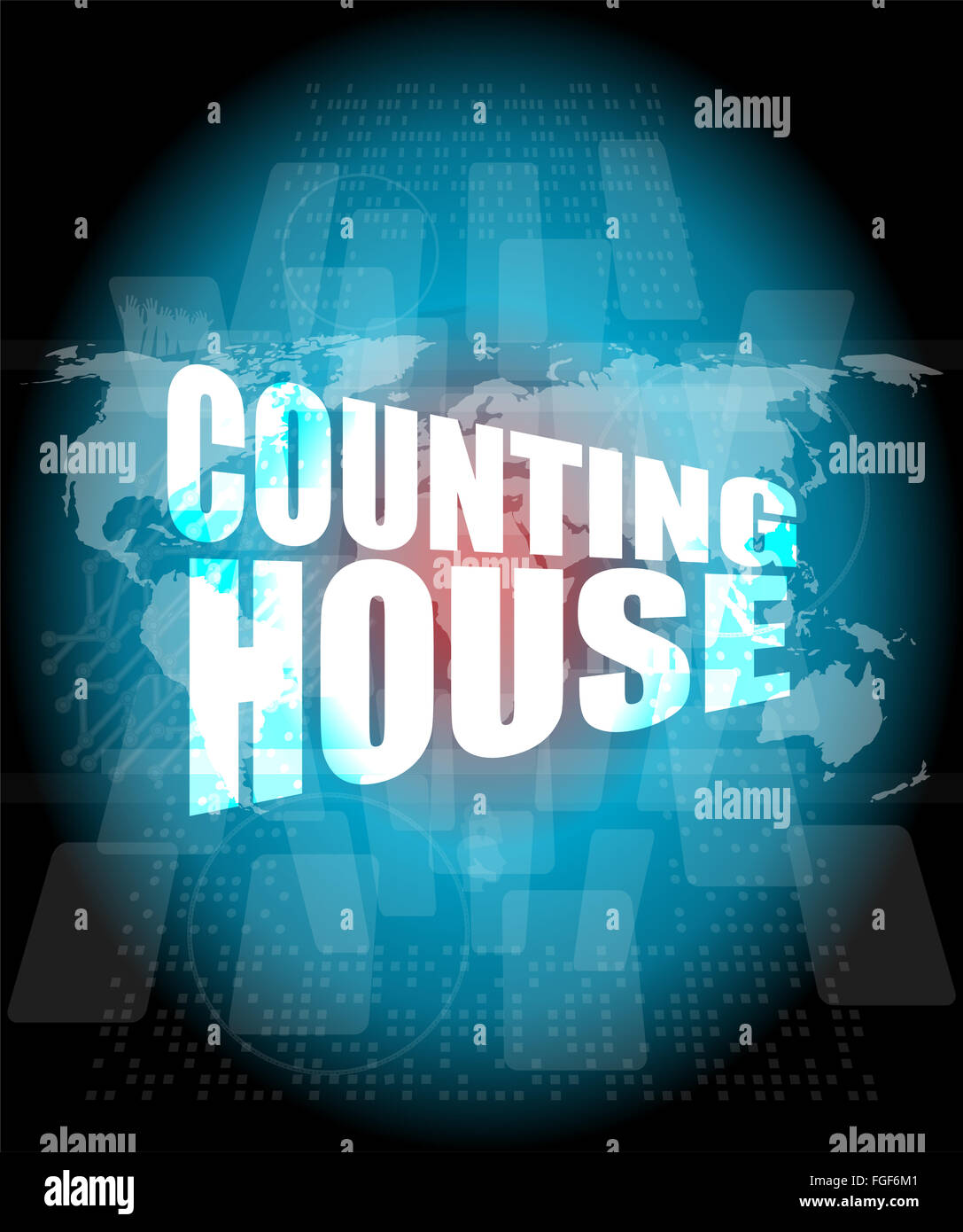 Management concept: counting house words on digital screen Stock Photo ...