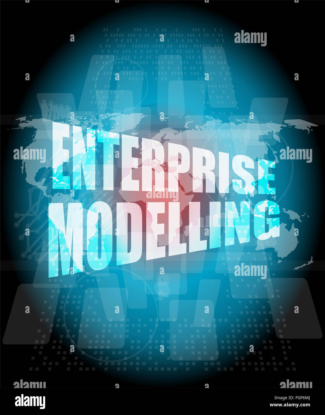 enterprise modelling, interface hi technology, touch screen Stock Photo ...
