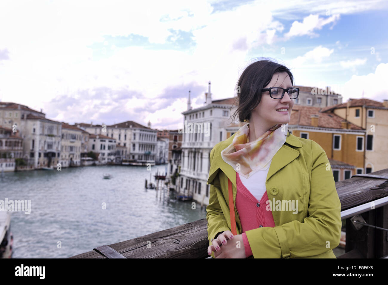 Beautiful woman in Venice Stock Photo - Alamy