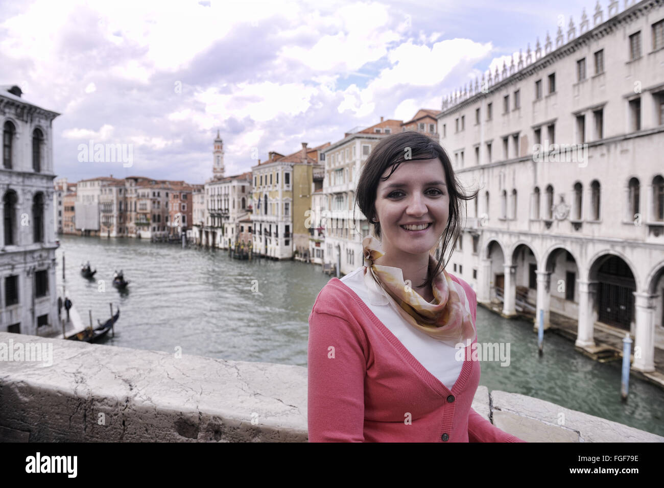 Beautiful woman in Venice Stock Photo - Alamy