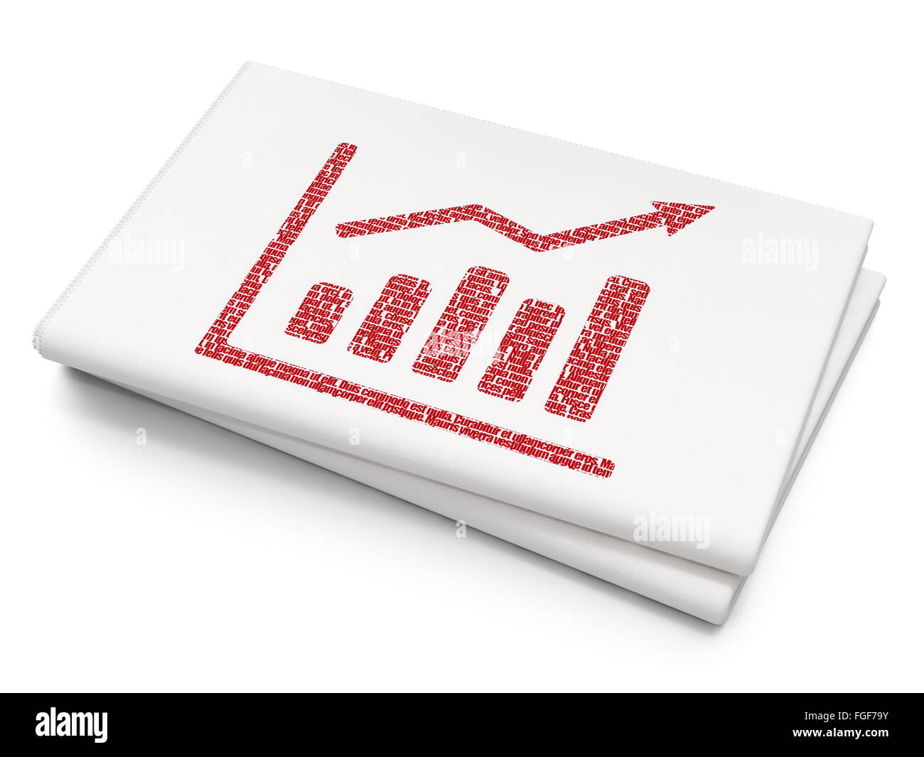 News concept: Growth Graph on Blank Newspaper background Stock Photo ...