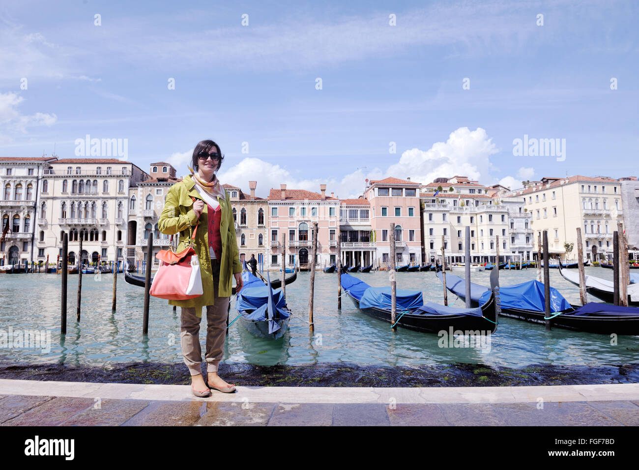 Beautiful woman in Venice Stock Photo - Alamy