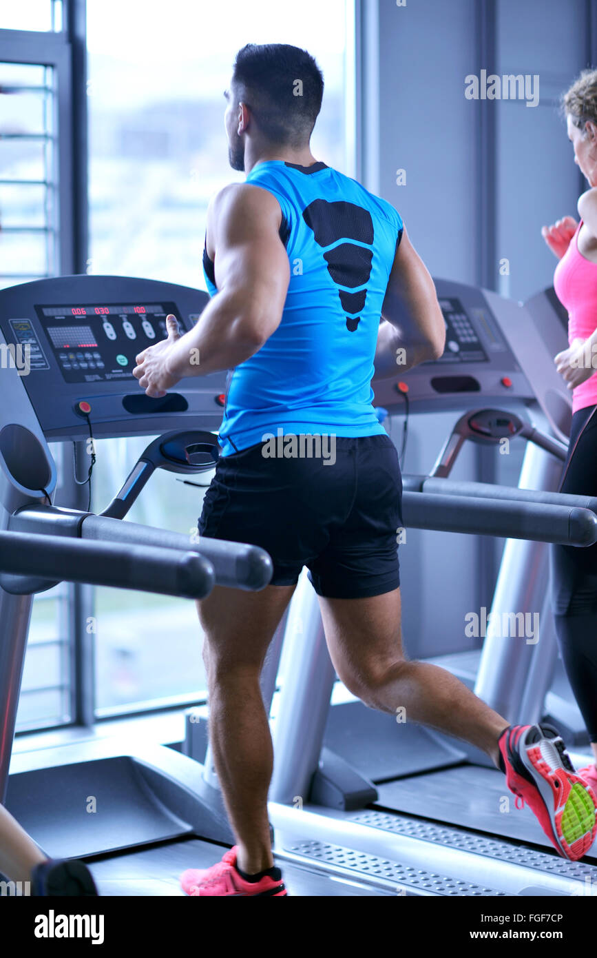 man running on the treadmill Stock Photo - Alamy