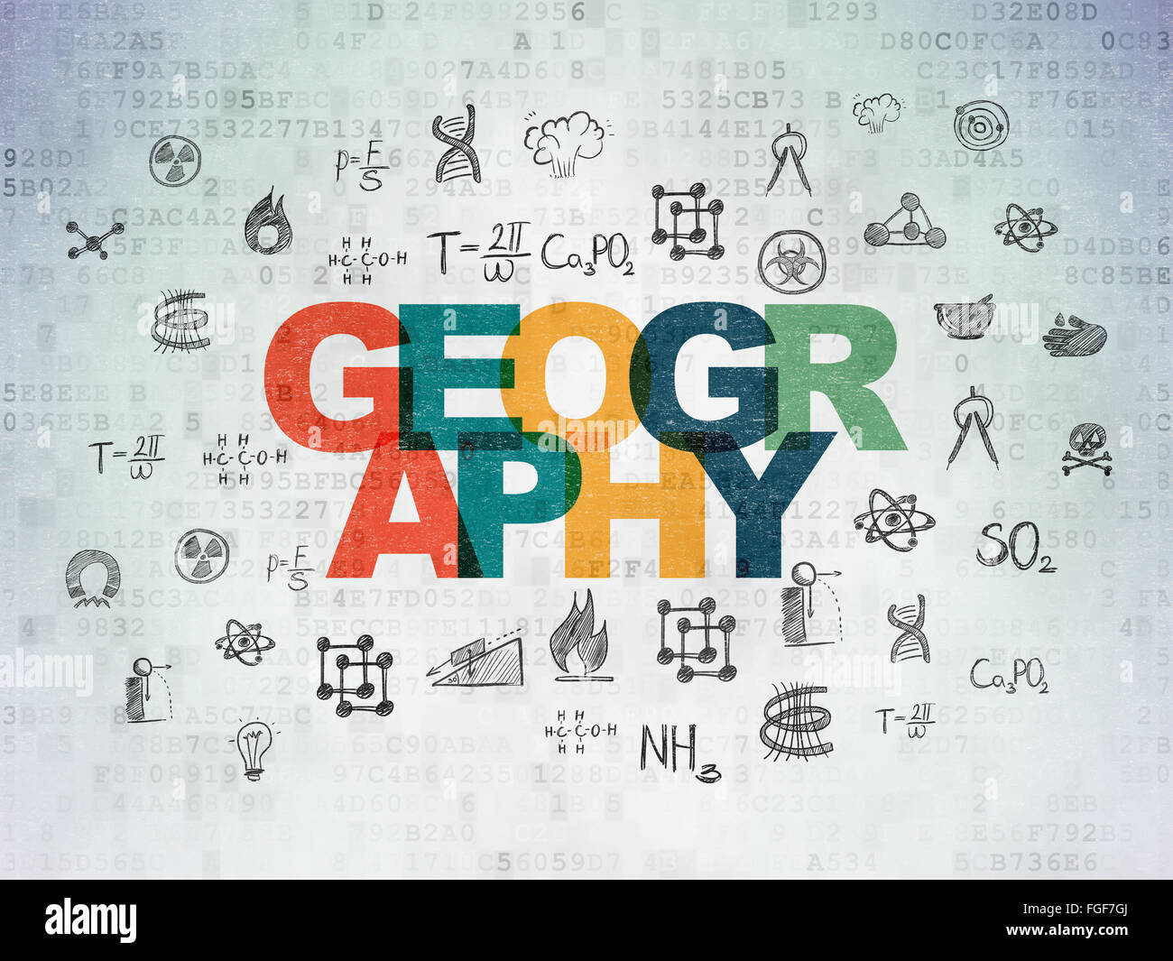 Science concept: Geography on Digital Paper background Stock Photo - Alamy