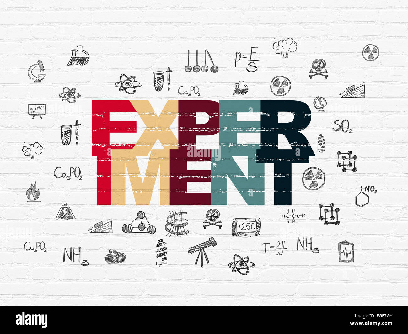 Science concept: Experiment on wall background Stock Photo - Alamy