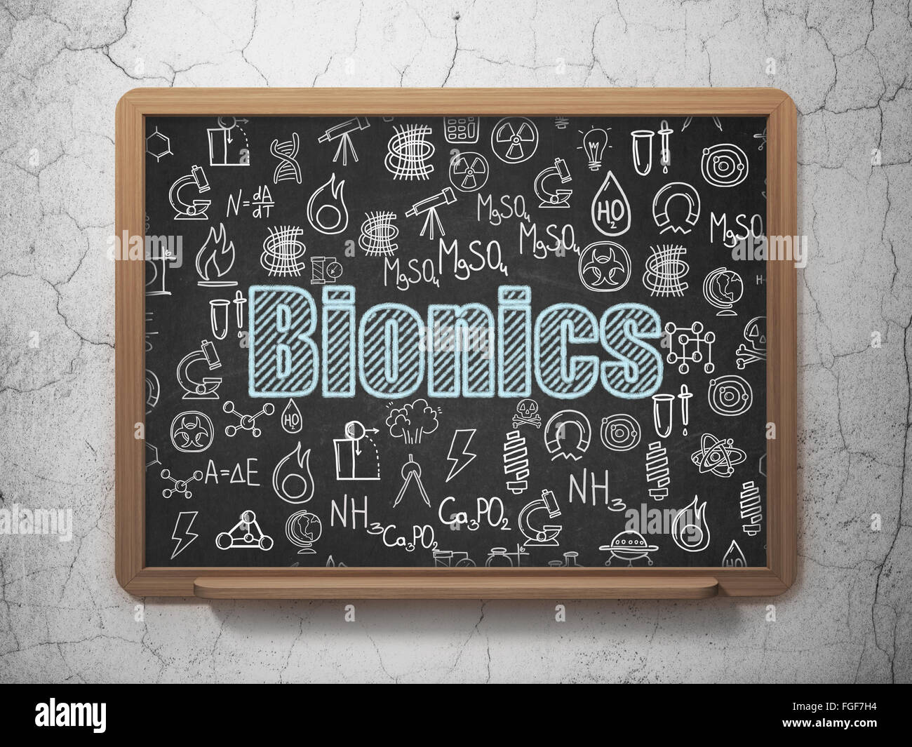Science concept: Bionics on School Board background Stock Photo - Alamy