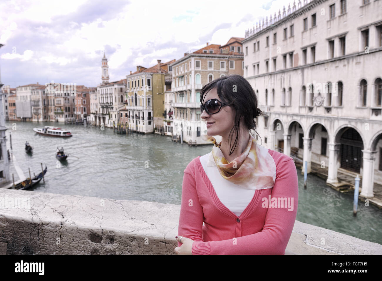 Beautiful woman in Venice Stock Photo - Alamy