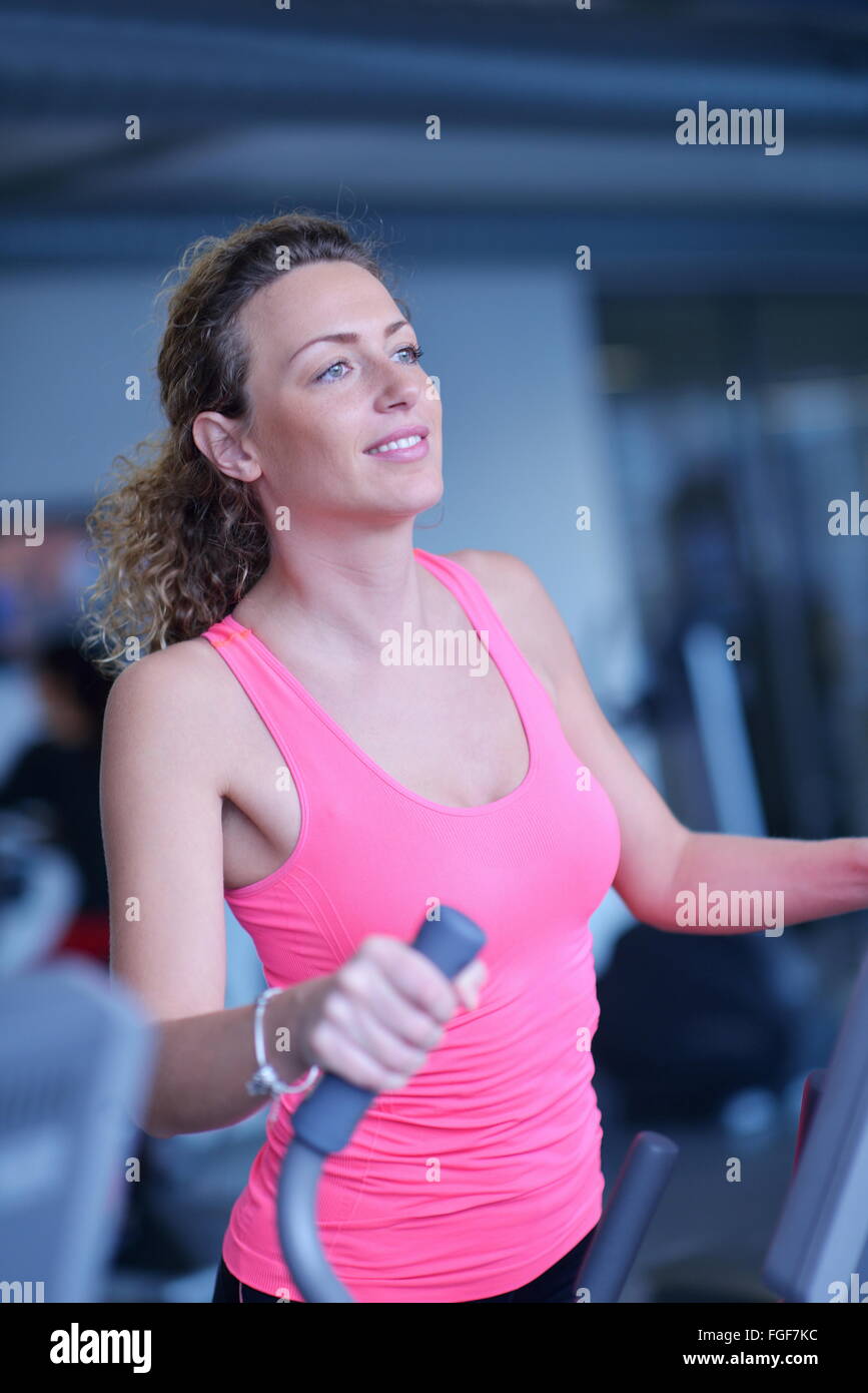 woman exercising on treadmill in gym Stock Photo - Alamy