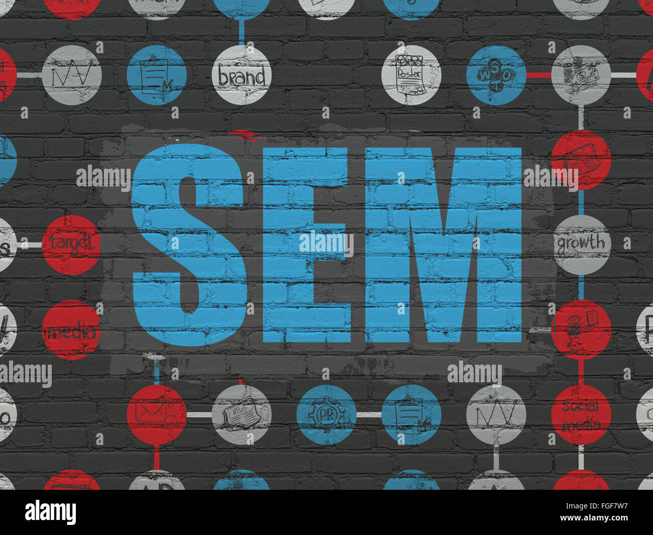 Marketing concept: SEM on wall background Stock Photo - Alamy