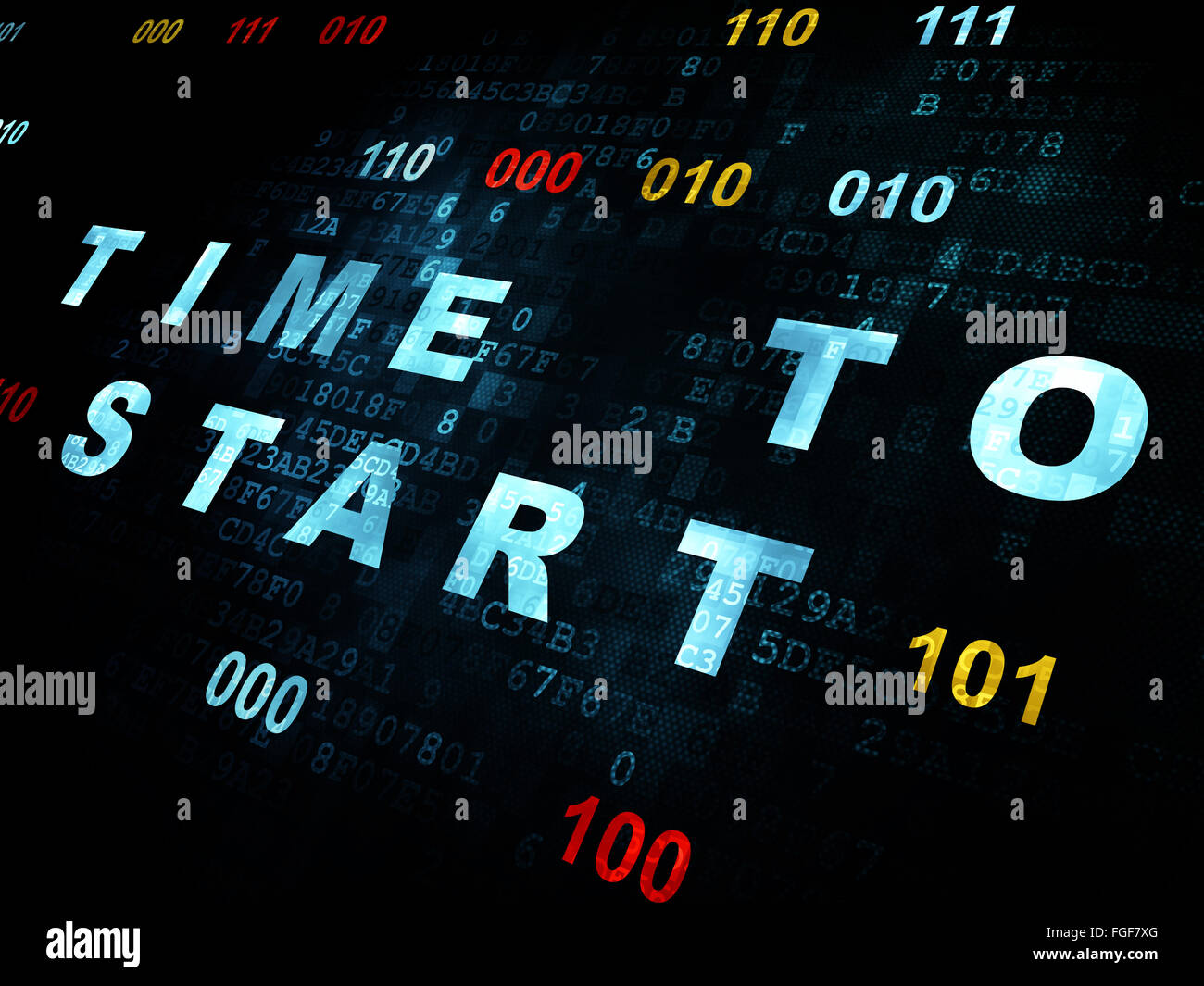 Time concept: Time to Start on Digital background Stock Photo - Alamy