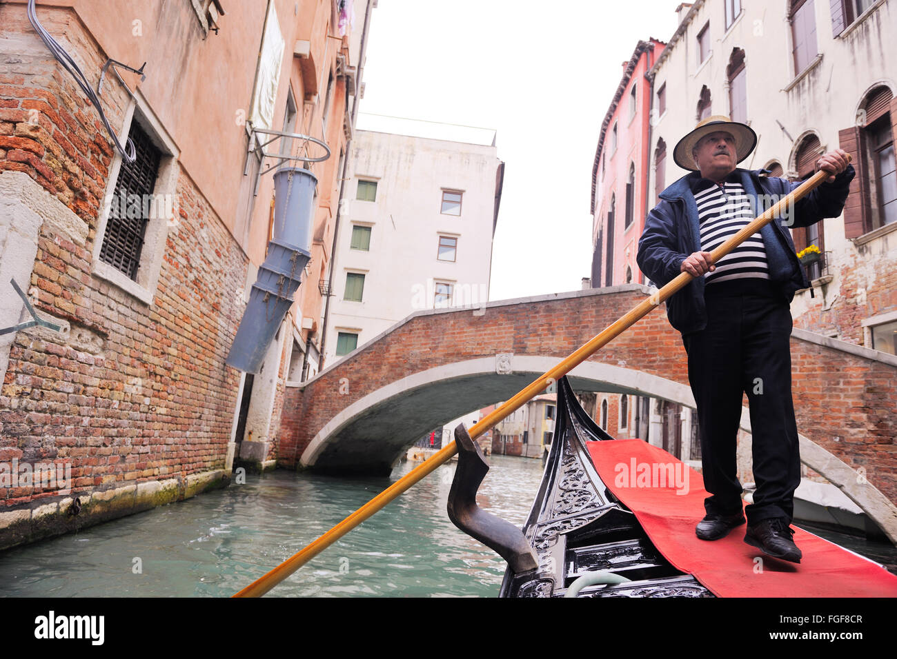 venice italy, gondola driver in grand channel Stock Photo - Alamy