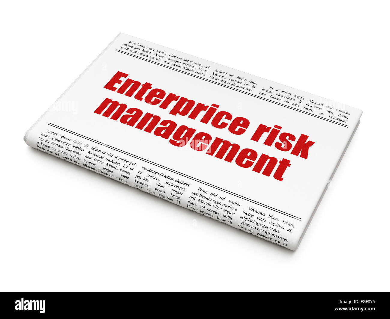 Business concept: newspaper headline Enterprice Risk Management Stock ...