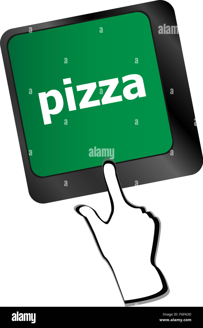 Computer keyboard with blue pizza word on enter key, vector Stock Photo ...
