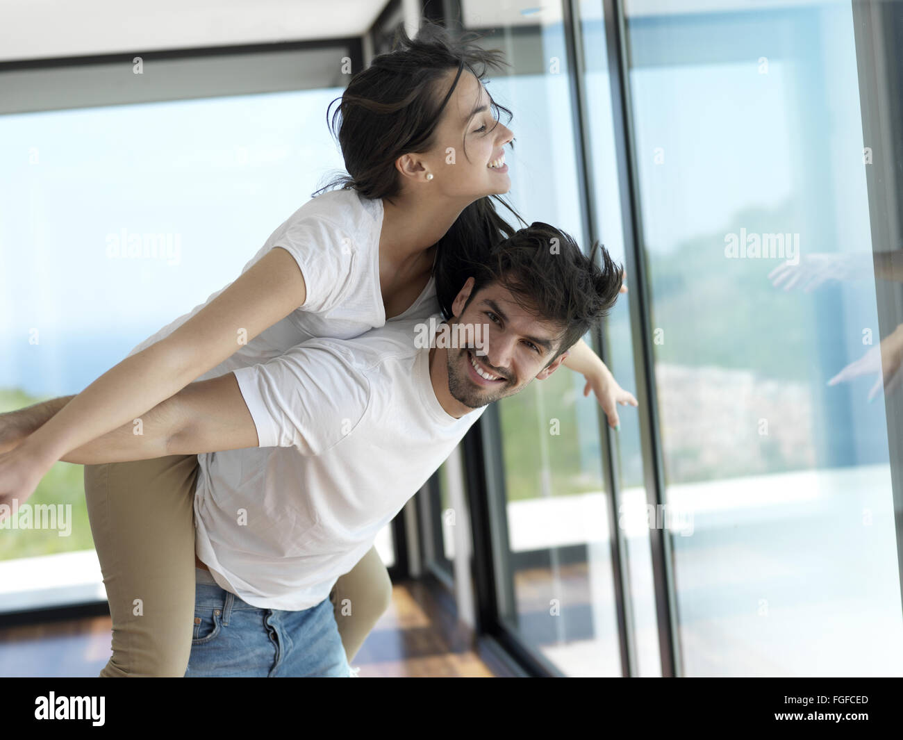 relaxed young couple at home Stock Photo - Alamy