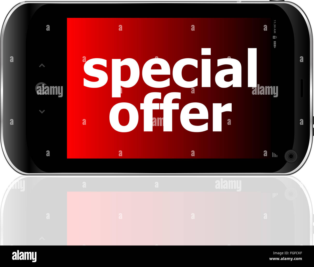 digital smartphone with special offer words, business concept vector ...
