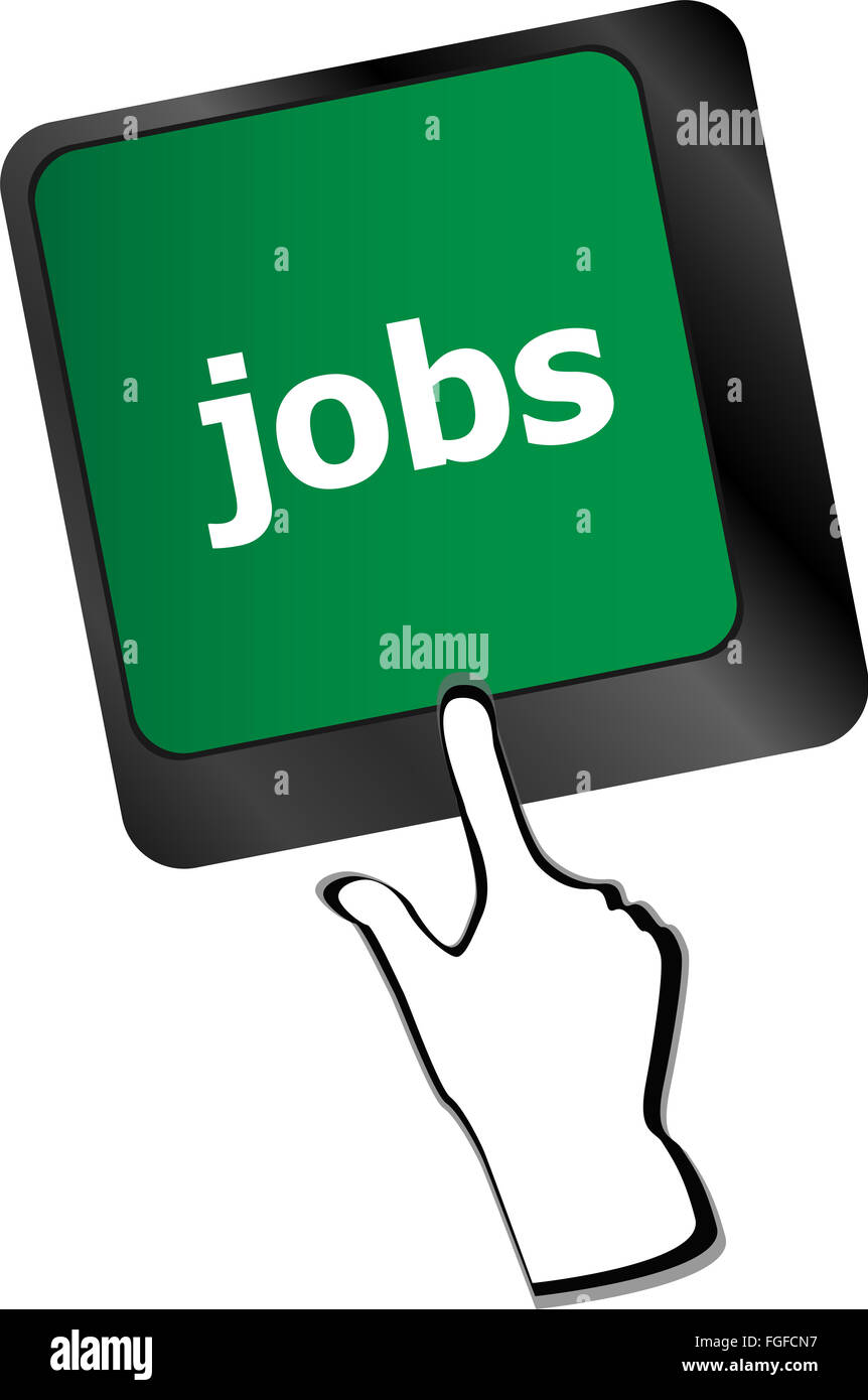 Computer keyboard with JOB enter key - business concept vector Stock ...