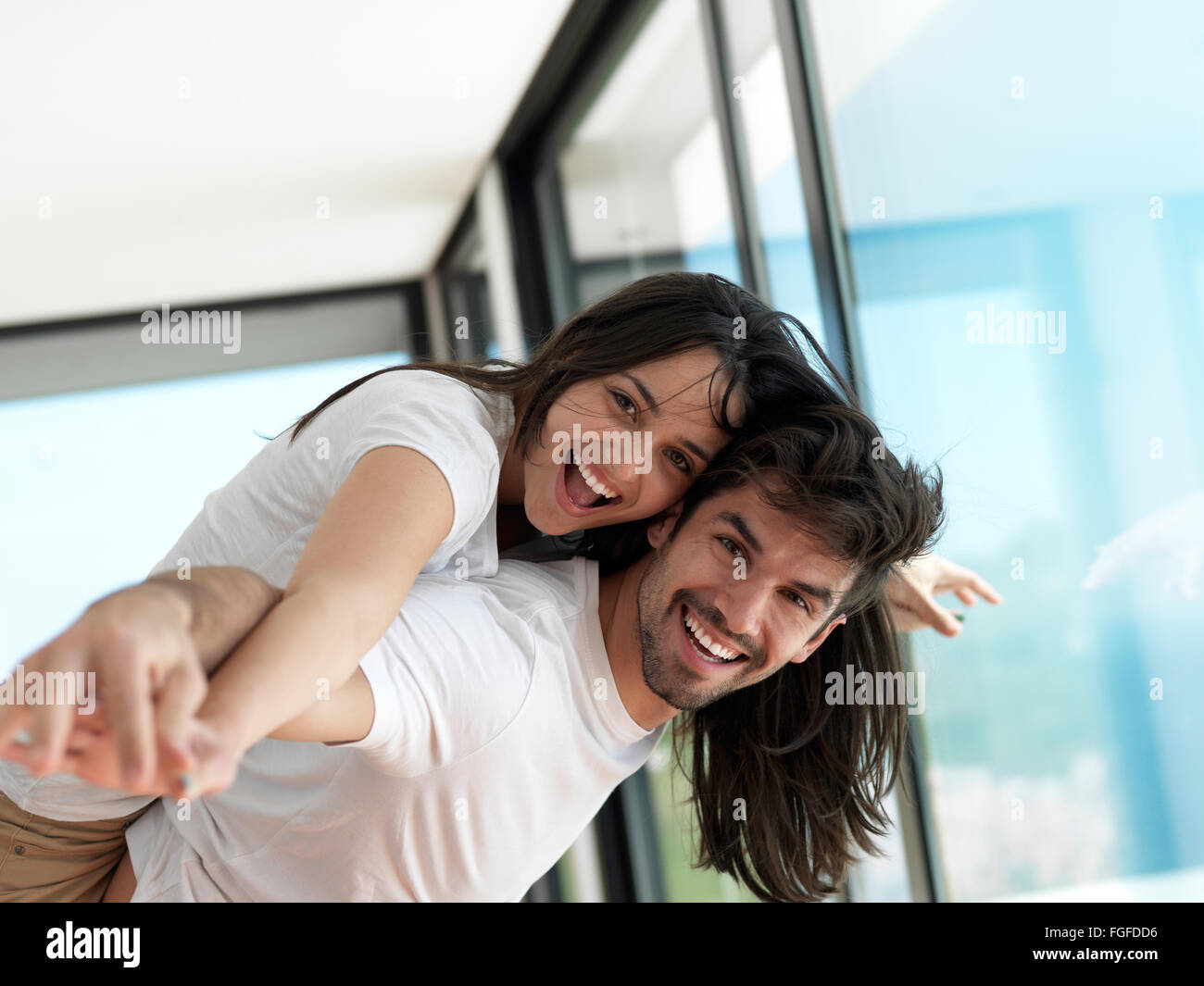 relaxed young couple at home Stock Photo - Alamy