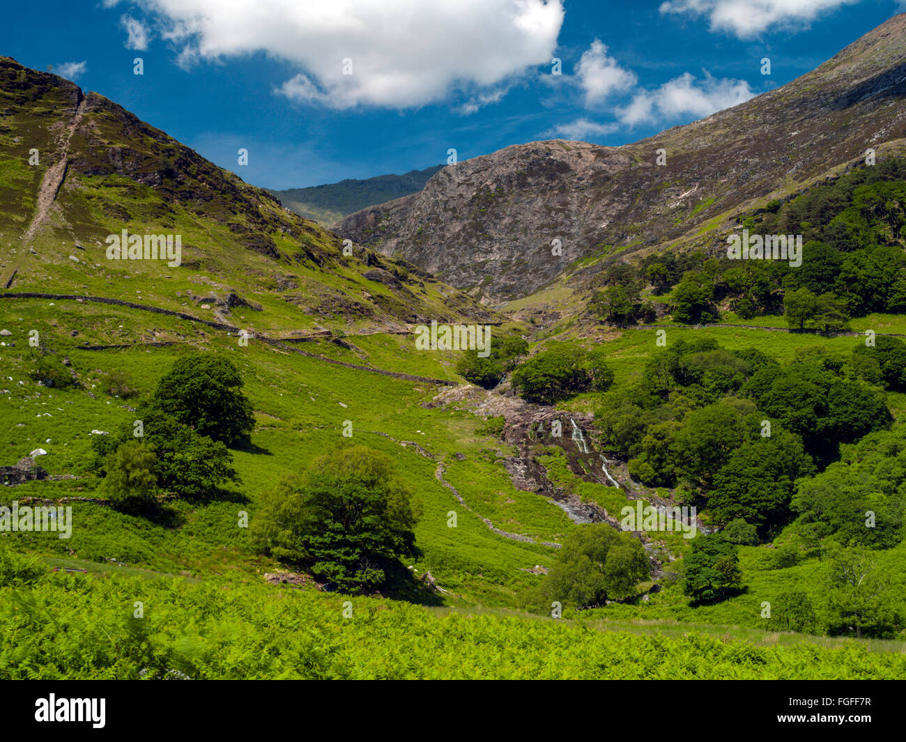 The 8 mile long Watkin path from the Nantgwynant car park to Snowdon ...