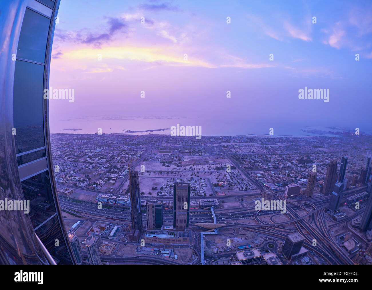 Dubai night skylin Stock Photo - Alamy