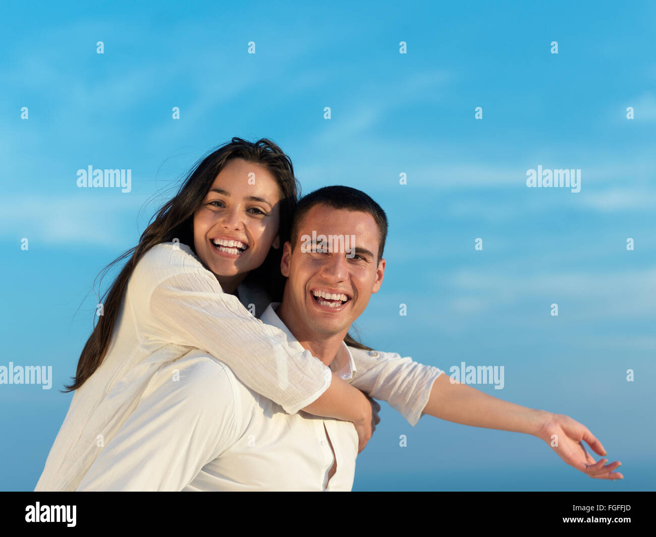 happy young romantic couple have fun arelax relax at home Stock Photo ...